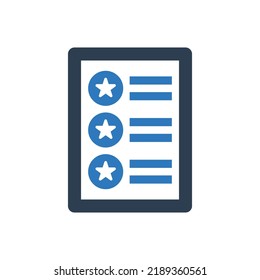 Rating Review Document Icon Stock Vector (Royalty Free) 2189360561 ...