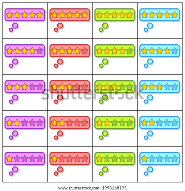 Rating Stars Badges Set Different Colors Stock Vector (Royalty Free ...
