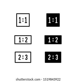 Ratio Icon Logo Vector Symbol Proportion Stock Vector (Royalty Free ...