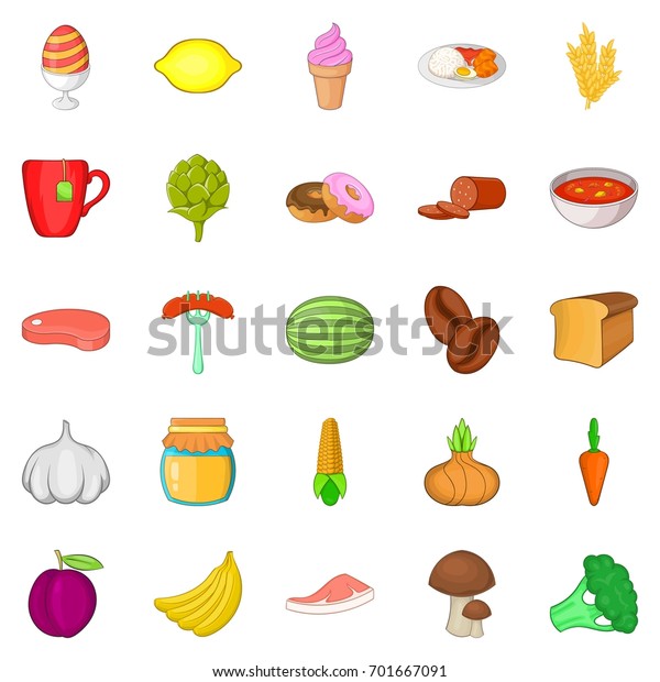 Ration Icons Set Cartoon Set 25 Stock Vector (Royalty Free) 701667091