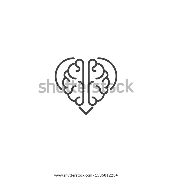 Rational Love Brain Heart Vector Logo 스톡 벡터(로열티 프리) 1536812234 ...