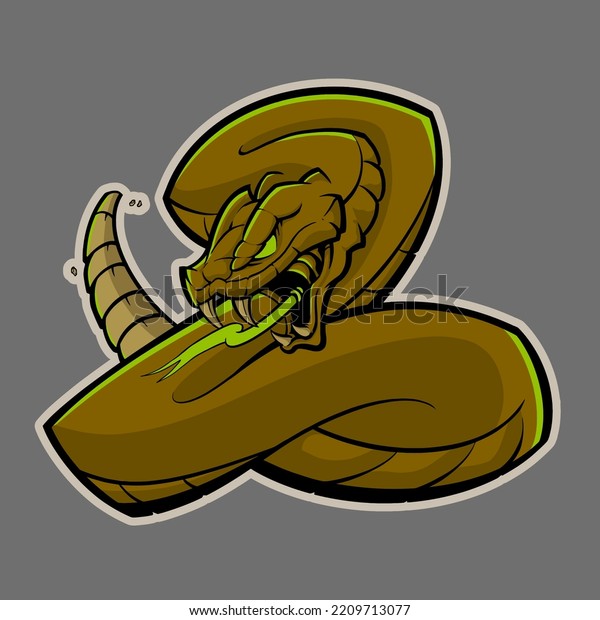 Rattlesnake Mascot Ready Attack Pose Stock Vector (Royalty Free ...
