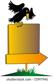Raven Arrow Message On White Background Stock Vector (Royalty Free ...