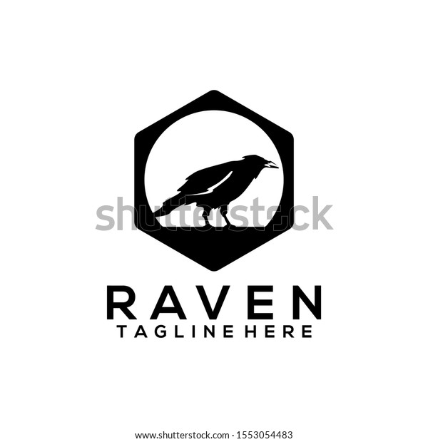 Raven Bird Logo Template Vector Stock Vector (Royalty Free) 1553054483