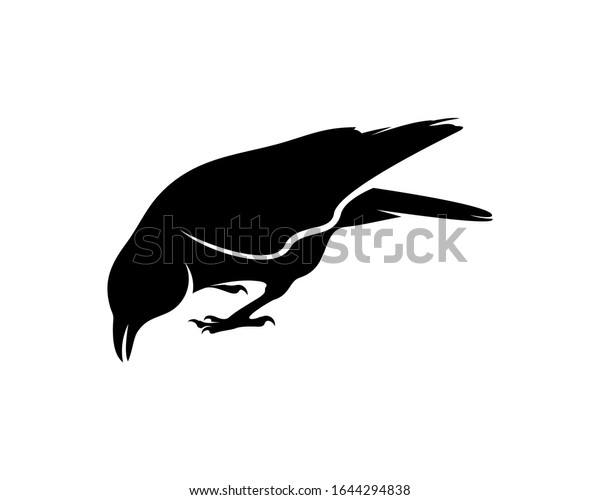 Raven Bird Logo Vector Template Black Stock Vector (Royalty Free ...