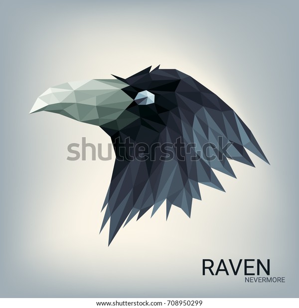 Raven Head Low Poly Illustration Stock Vector (Royalty Free) 708950299