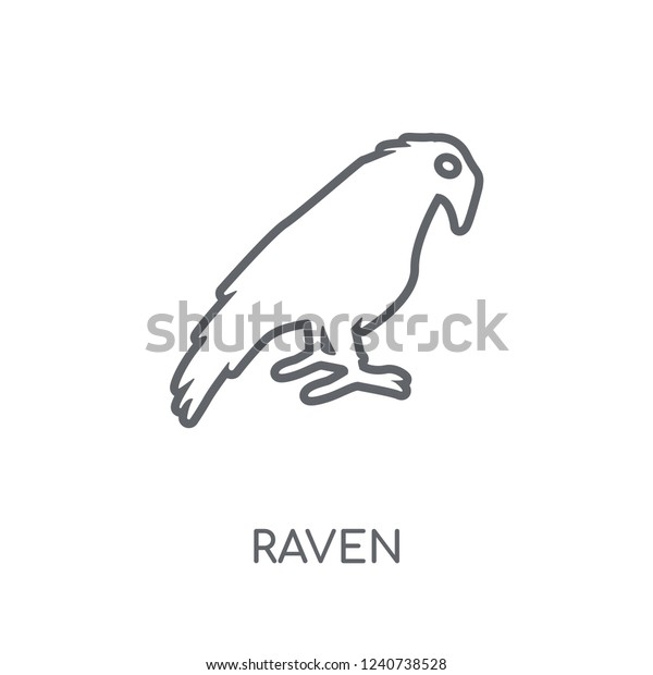 Raven Linear Icon Modern Outline Raven Stock Vector (Royalty Free ...