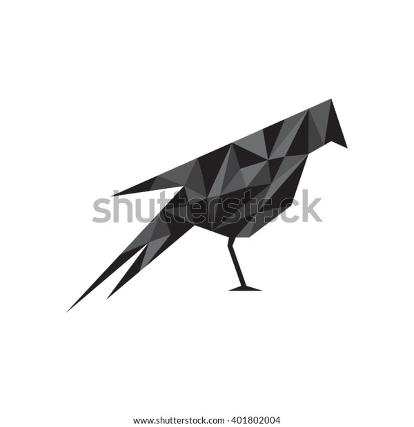 Raven Polygonal Logo Modern Style Stock Vector (Royalty Free) 401802004 ...