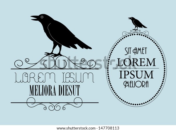 Raven Signage Template Vectorillustration Stock Vector (Royalty Free ...
