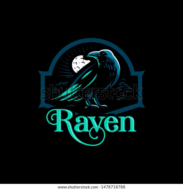 Raven Standing Wings Folded Vector Illustration Stock Vector (Royalty ...