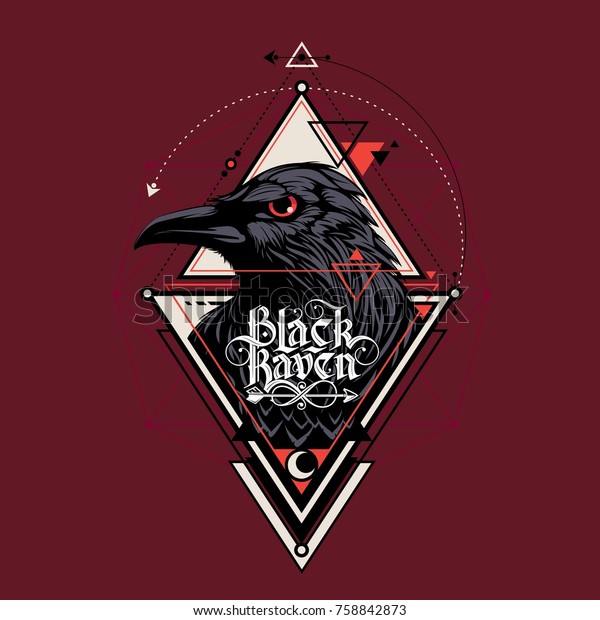 Raven Triangle Ornament Stock Vector (Royalty Free) 758842873 ...