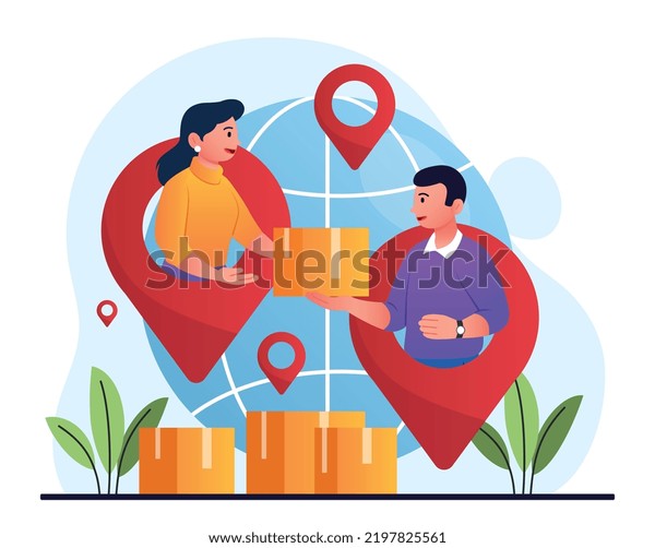 Raw Material Supply Man Passes Box Stock Vector (Royalty Free ...