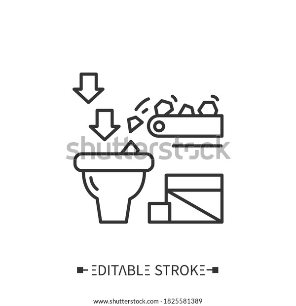 Raw Materials Line Icon Feedstock Production Stock Vector (Royalty Free ...