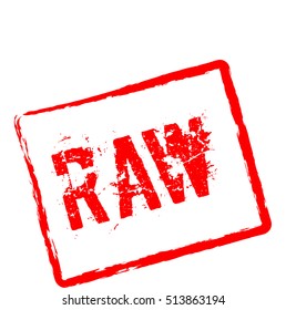 Raw Red Rubber Stamp Isolated On: vector de stock (libre de regalías ...