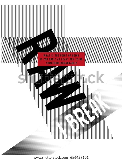 Raw Writing Typography Tee Shirt Graphics Stock Vector (Royalty Free ...