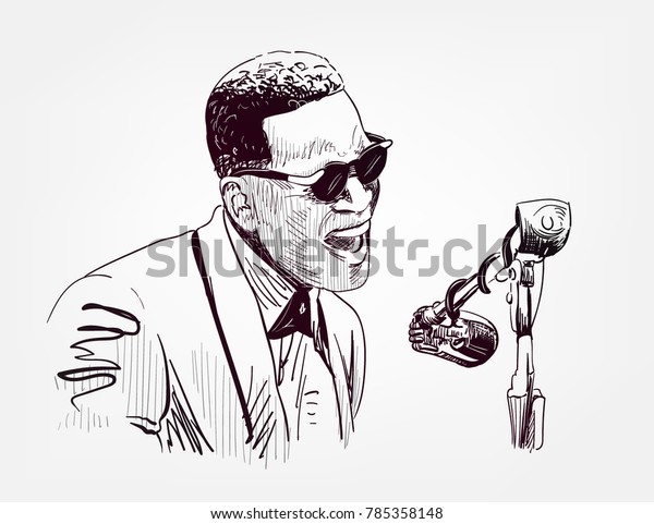 Ray Charles Vector Sketch Illustration Stock Vector (Royalty Free ...