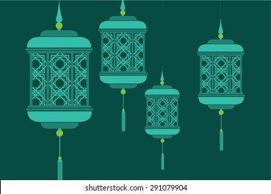 Raya Greeting Template Arch Islamic Architecture Stock Vector (Royalty ...