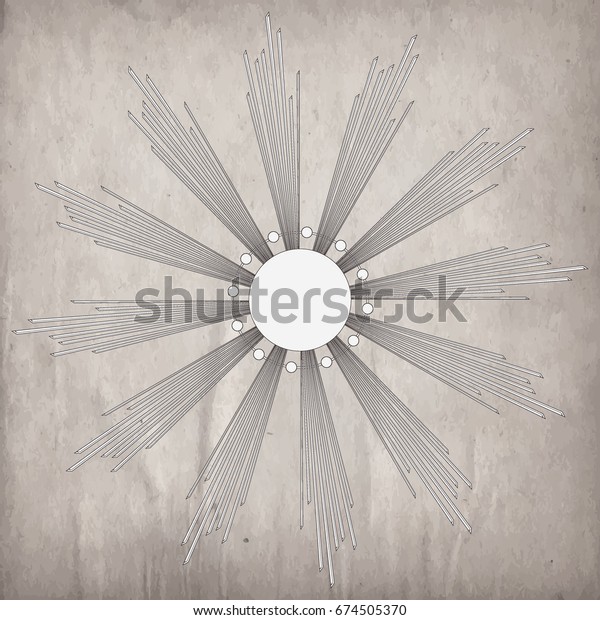 Rays Light Halo Hand Drawn Vector Stock Vector (Royalty Free) 674505370