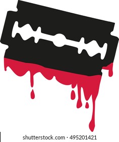 Razor Blade Blood: vector de stock (libre de regalías) 495201421 ...