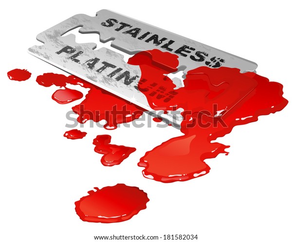 Razor Blade Blood Stock Vector (Royalty Free) 181582034