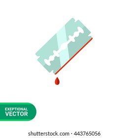 Razor Blade Blood Drop Stock Vector (Royalty Free) 383034463