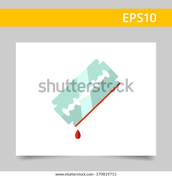 Razor Blade Blood Drop Stock Vector (Royalty Free) 370819715 | Shutterstock