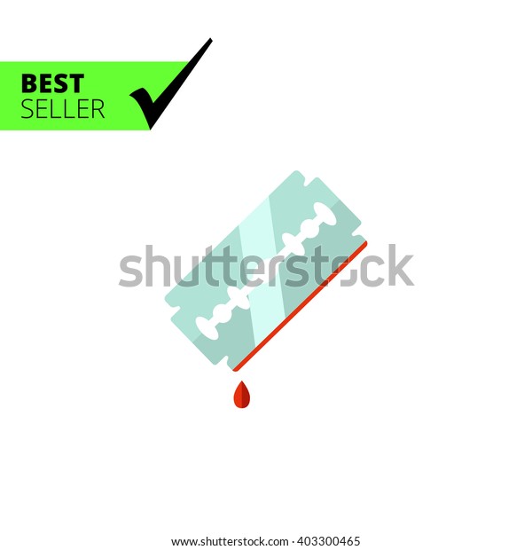 Razor Blade Blood Drop Stock Vector (Royalty Free) 403300465 | Shutterstock