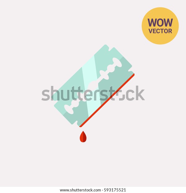 Razor Blade Blood Drop Stock Vector (Royalty Free) 593175521 | Shutterstock