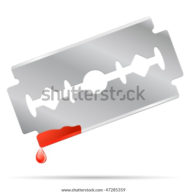 Razor Blade Blood Drop Vector Illustration Stock Vector (Royalty Free ...
