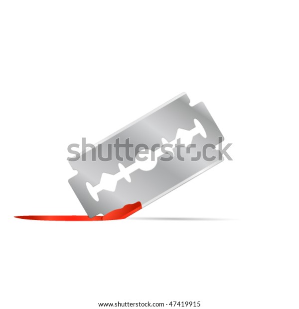 Razor Blade Blood Vector Illustration Stock Vector (Royalty Free ...