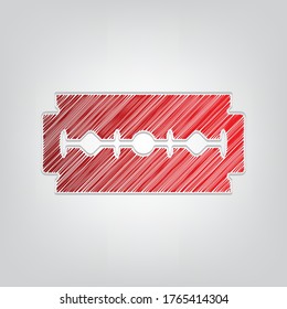 Razor Blade Sign Red Gradient Scribble Stock Vector (Royalty Free ...