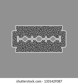 Razor Blade Sign Vector Black Maze Stock Vector (Royalty Free ...