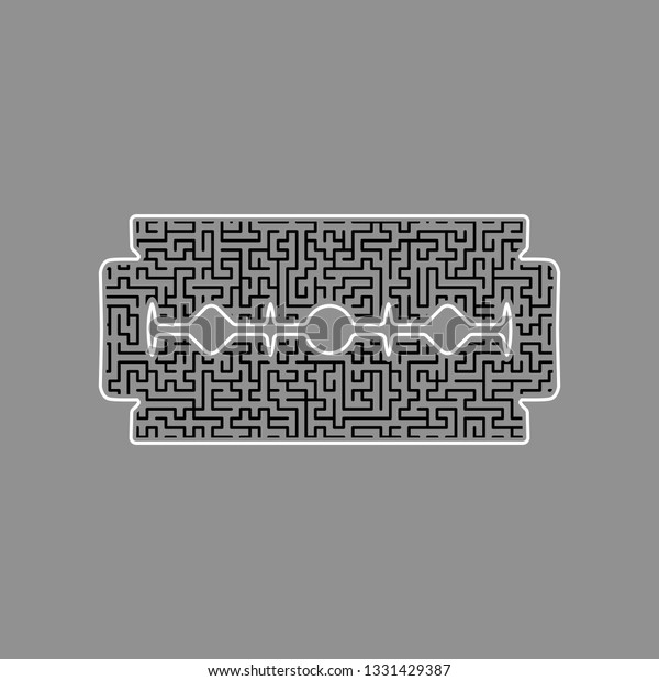 Razor Blade Sign Vector Black Maze Stock Vector (Royalty Free ...