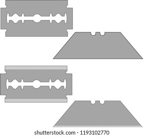 Razor Blades Silhouettes Stock Vector (Royalty Free) 1193102770 ...