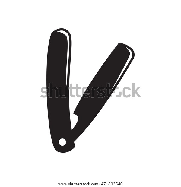 Razor Monochrome Vector Illustration White Background Stock Vector ...