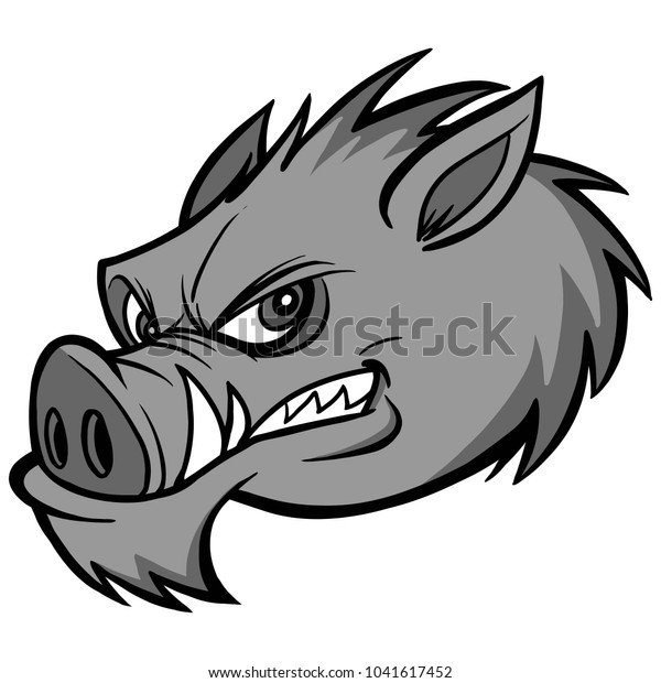 Razorback Mascot Illustration Vector Cartoon Illustration Stock Vector ...