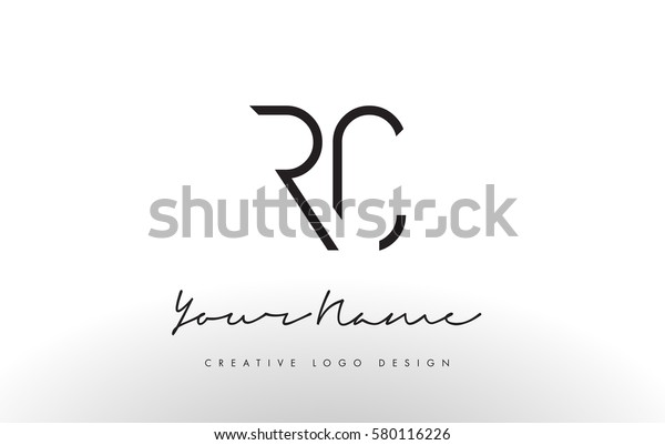 Rc Letters Logo Design Slim Simple Stock Vector (Royalty Free) 580116226