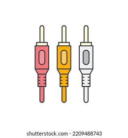 Rca Cable Icon Color Isolated On Stock Vector (Royalty Free) 2209488743 ...
