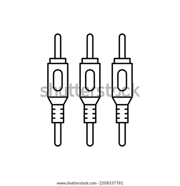 Rca Cable Icon Line Style Icon Stock Vector (Royalty Free) 2208337781 ...