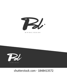 Rd Initial Handwriting Handwritten Logo Identity Stock Vector (Royalty ...