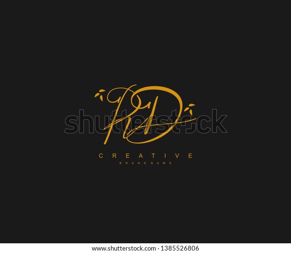 Rd Letter Linked Calligraphic Monogram Emblem Stock Vector (Royalty ...