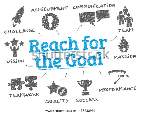 Reach Goal Chart Keywords Icons Stock Vector (Royalty Free) 477288991 ...