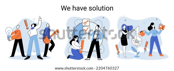Reaching Solution Result Work Business Team Stock Vector (Royalty Free ...