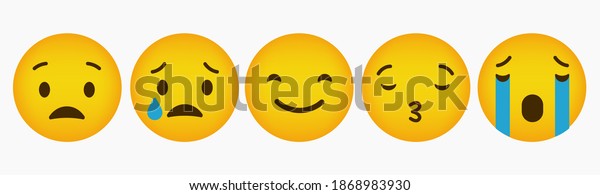 Reaction Emoticon Flat Design Collection Stock Vector (Royalty Free ...