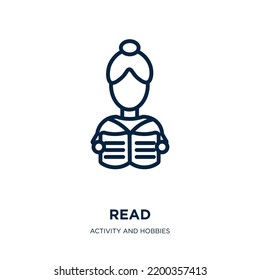 Read Icon Activity Hobbies Collection Thin Stock Vector (Royalty Free ...