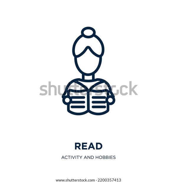 Read Icon Activity Hobbies Collection Thin Stock Vector (Royalty Free ...