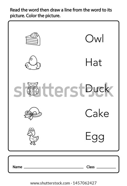 Read Word Draw Line Word Picture: เวกเตอร์สต็อก (ปลอดค่าลิขสิทธิ์ ...