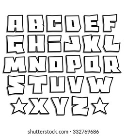 Readable Graffiti Fonts Alphabet Shadow On Stock Vector (Royalty Free ...
