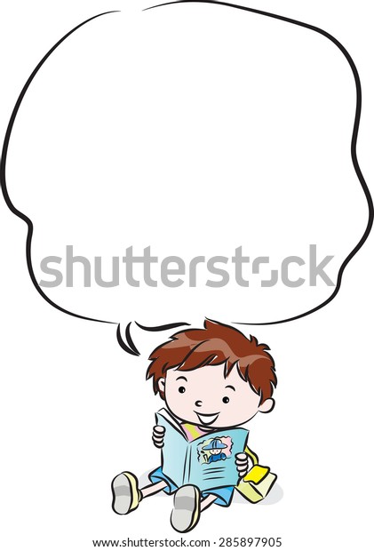 Reading Boy Talking Speech Bubble Stock Vector (Royalty Free) 285897905