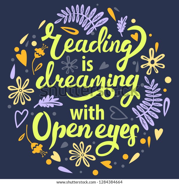 Reading Dreaming Open Eyes Hand Drawm Stock Vector (Royalty Free ...